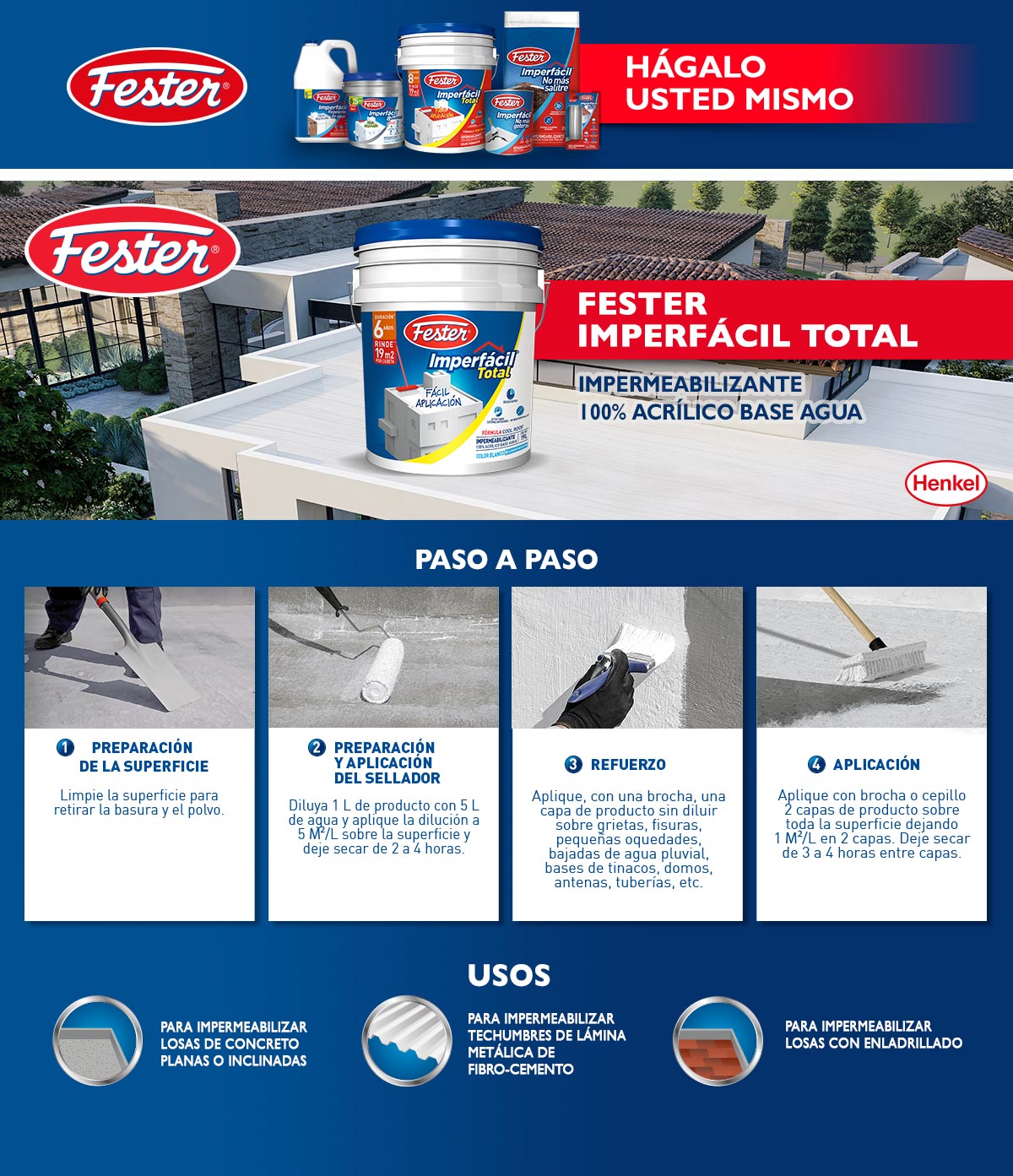 IMPERMEABILIZANTE FESTER IMPERFÁCIL TOTAL 6 AÑOS BLANCO 19 L | The Home ...