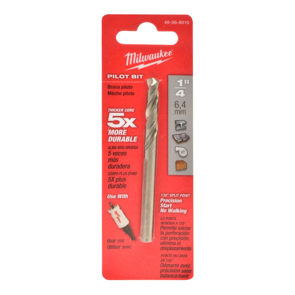 BROCA PILOTO DE 1/4 X 3-1/2 PARA BROCA SIERRA MILWAUKEE | The Home ...