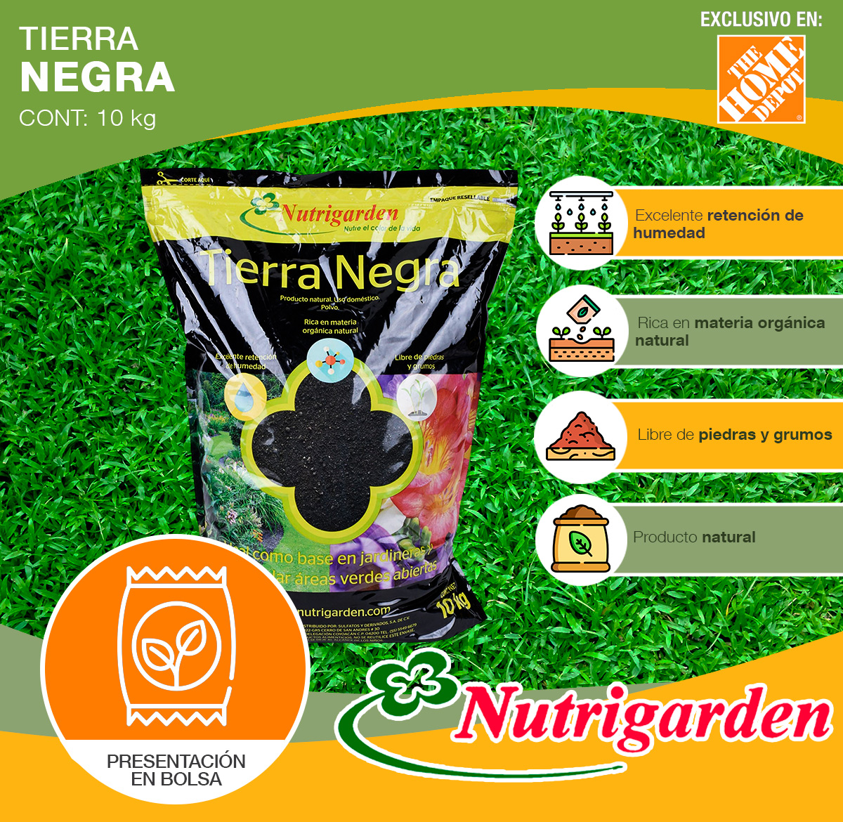 TIERRA NEGRA DE 10 KG NUTRIGARDEN | The Home Depot México