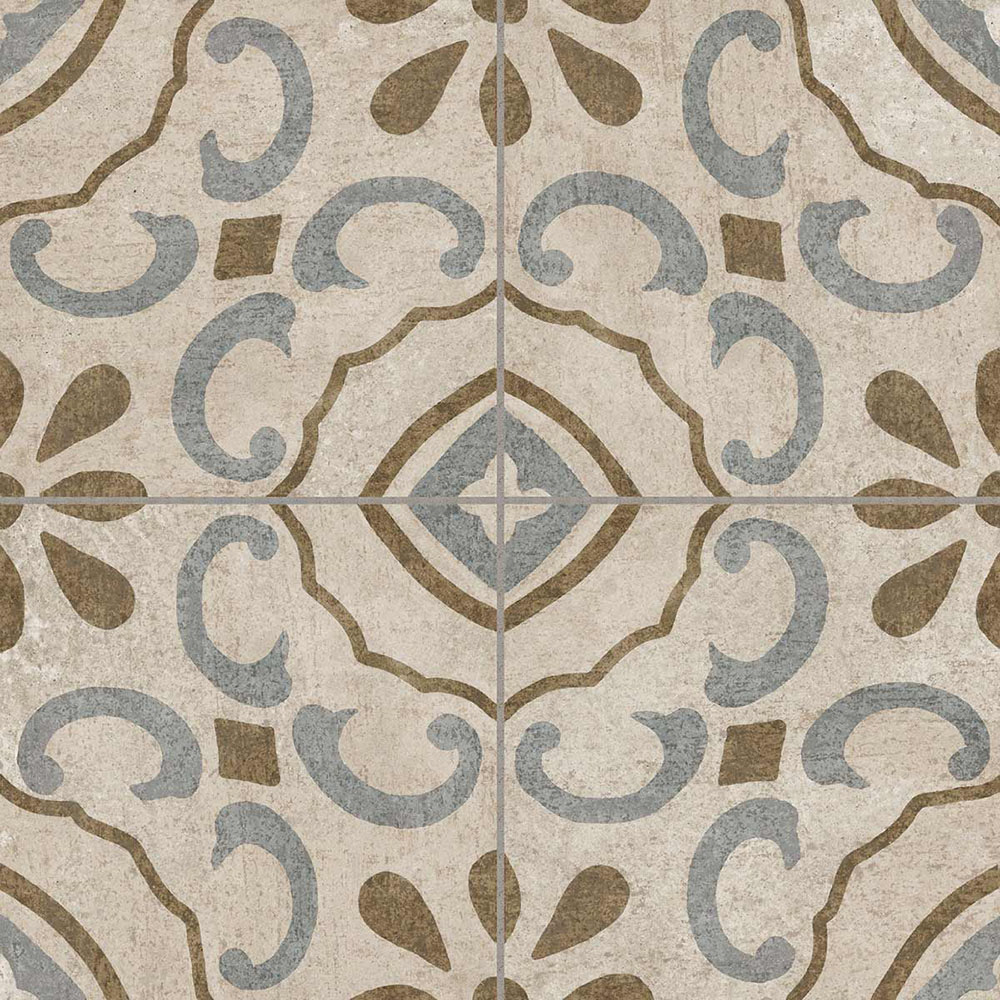 Piso Interceramic Cementine Antique Foglie 40X40 | The Home Depot ...