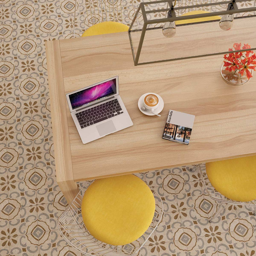 Piso Interceramic Cementine Antique Foglie 40X40 | The Home Depot ...