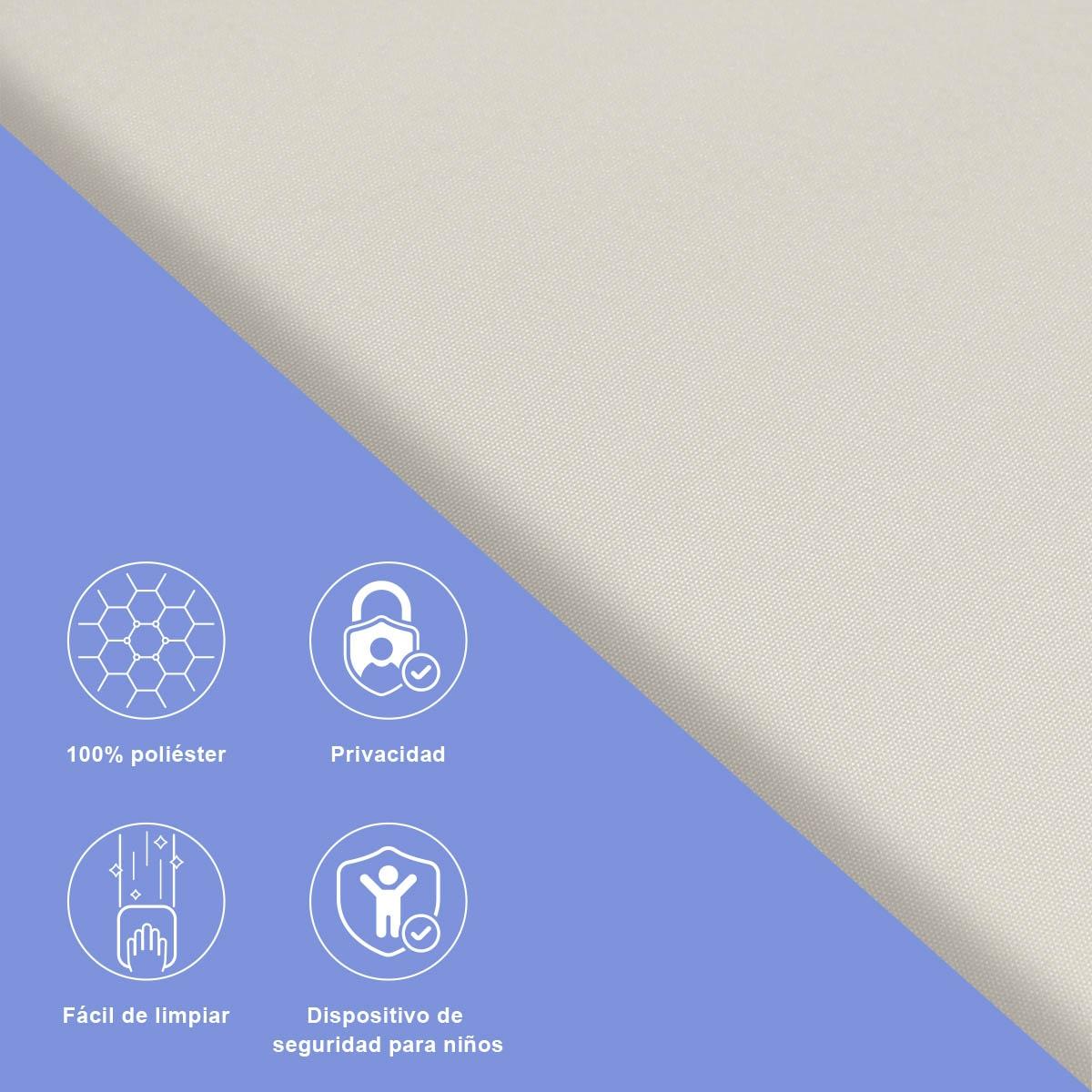 PERSIANA ENROLLABLE BLACKOUT DE 100 X 180 CM MARFIL | The Home Depot ...