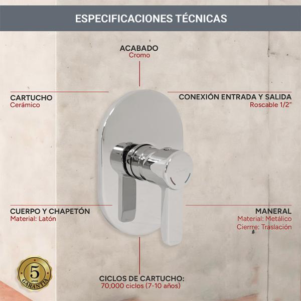 MONOMANDO PARA REGADERA CROMO DINASTY | The Home Depot México