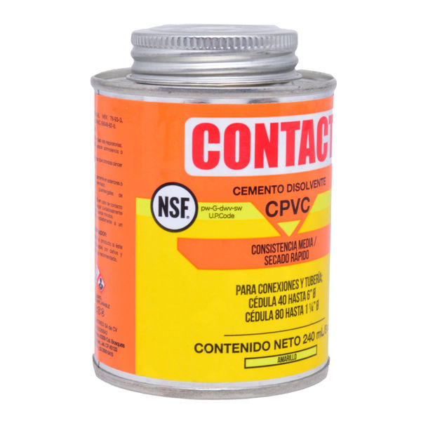 Cemento Contact Para Cpvc Amarillo De 240 Ml The Home Depot México