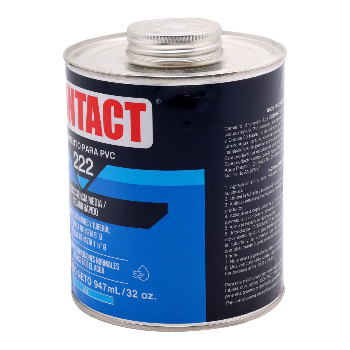 CEMENTO CONTACT PARA PVC AZUL 947 ML | The Home Depot México - Ventas a ...