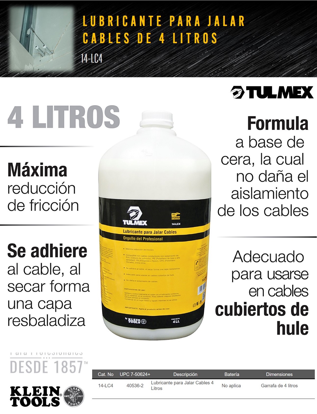 LUBRICANTE PARA JALAR CABLES 4 L BLANCO TULMEX | The Home Depot México