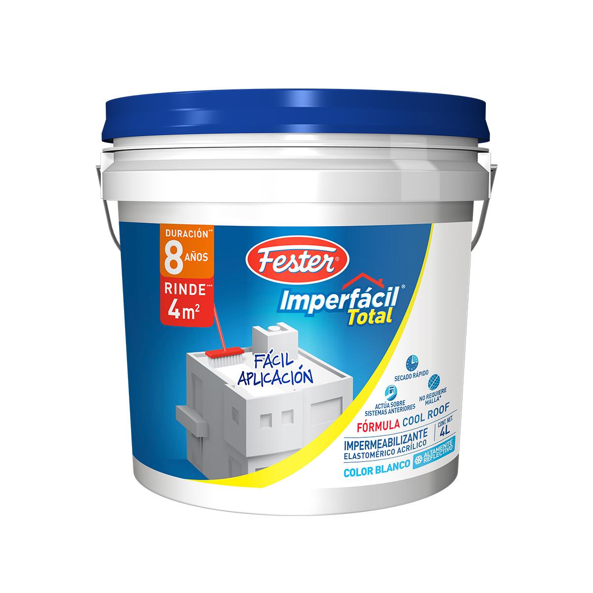 IMPERMEABILIZANTE FESTER IMPERFÁCIL TOTAL 8 AÑOS BLANCO 4 L | The Home ...