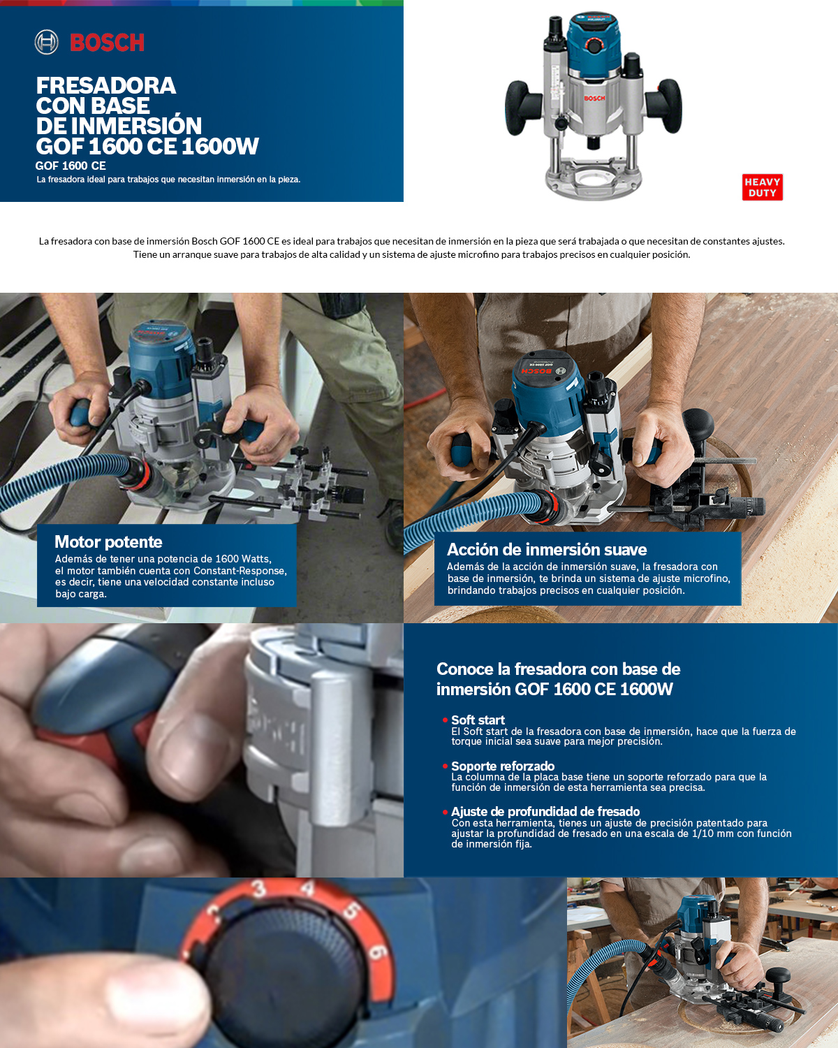 FRESADORA BOSCH GOF 1600 CE 1600W 127V C/BASE DE INMERSIÓN | The Home ...