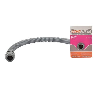 MANGUERA FLEXIBLE MACHO-HEMBRA 1/2 PULGADA GRIS OSCURO | The Home Depot ...