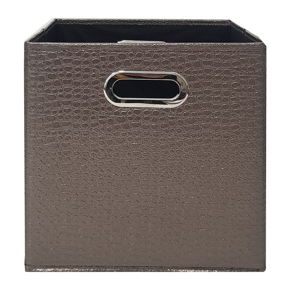 CUBO ORGANIZADOR PLEGABLE 27 X 27 X 27 CM BRONCE GUNMETAL HOME & HOME ...