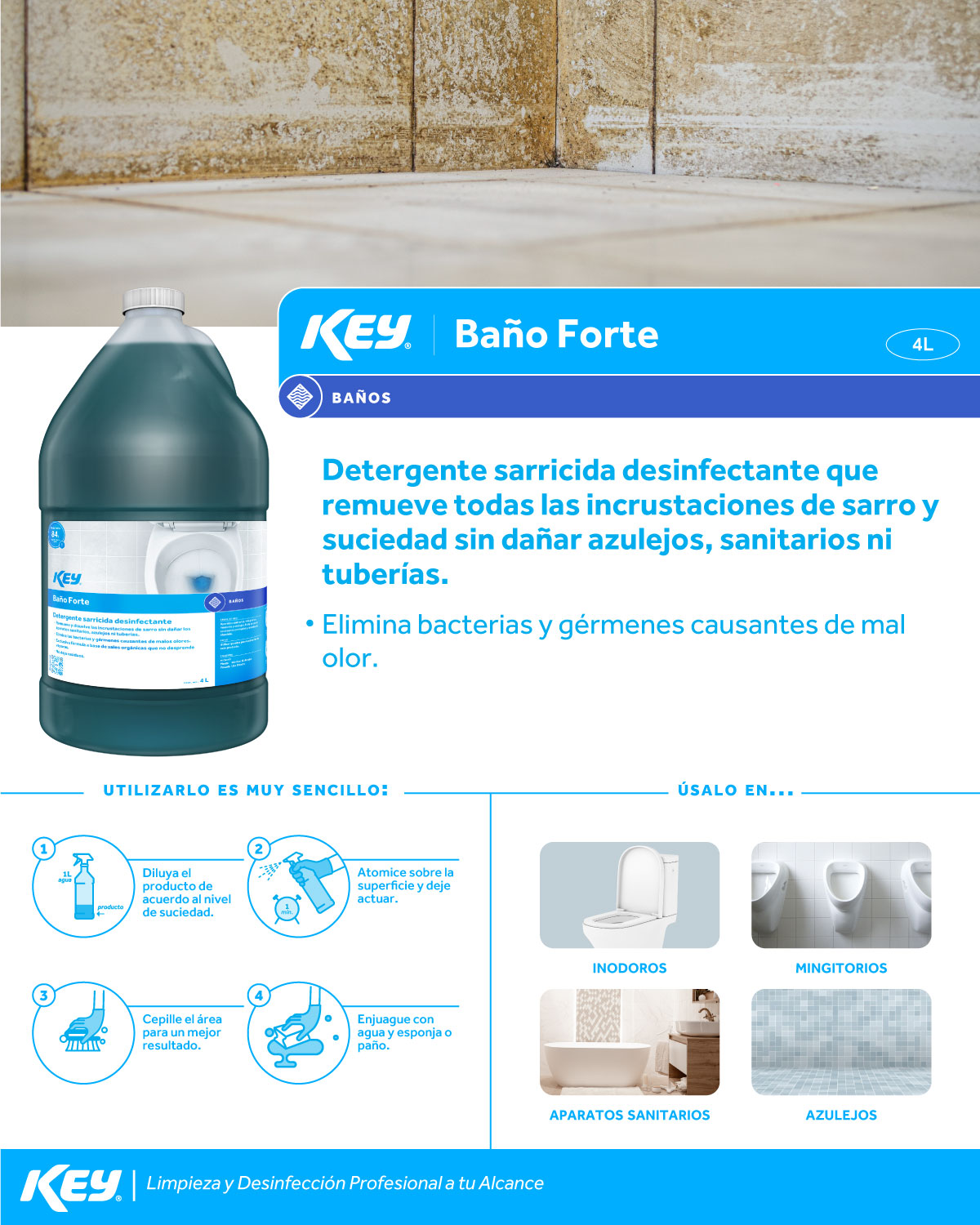KEY BAÑO FORTE 4L | The Home Depot México