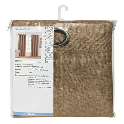 CORTINA BO TIPO LINO CAFE 134 X 213 CM | The Home Depot México