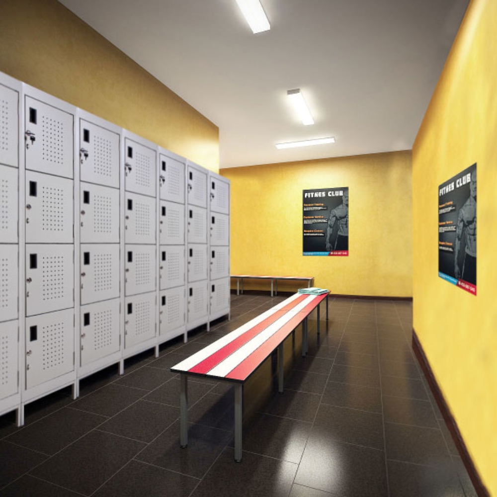 LOCKER DE ACERO C/PATAS LFP44. 4 PUERTAS C/CHAPA Y PORTACANDADO | The ...