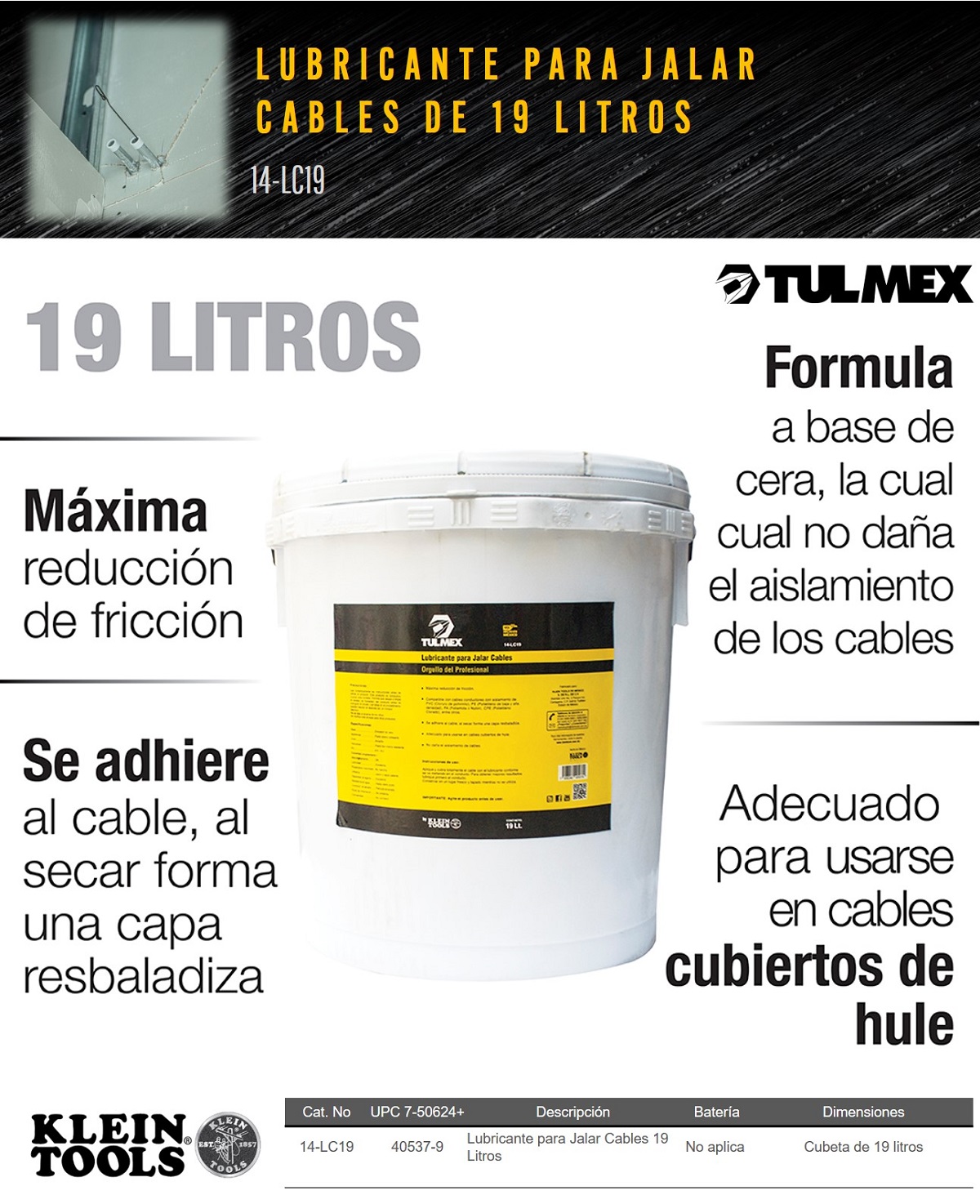 LUBRICANTE PARA JALAR CABLES 19 L BLANCO TULMEX | The Home Depot México