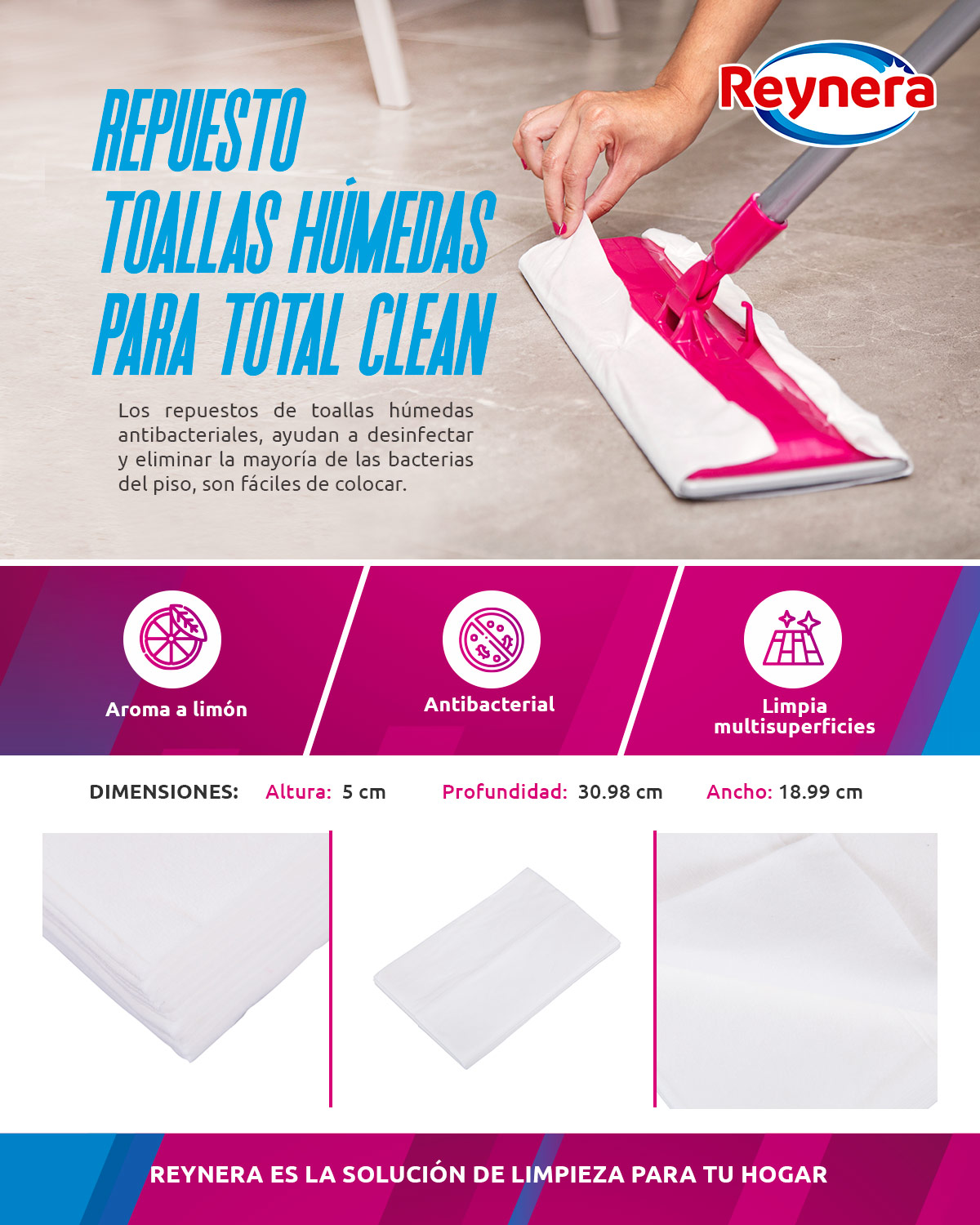 REPUESTO DE TOALLAS HÚMEDAS PARA XL TOTAL CLEAN REYNERA | The Home ...