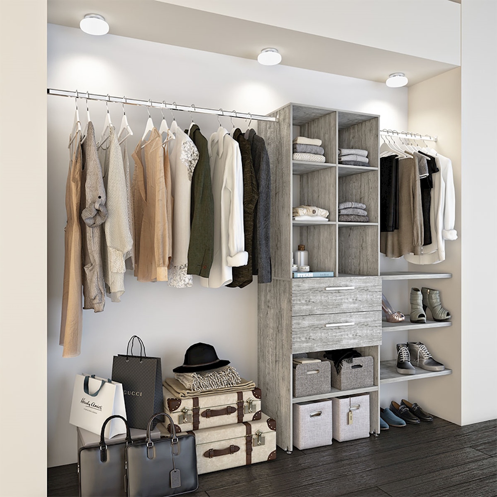 CLOSET 2 CAJONES CON NICHOS Y ENTREPAÑOS LATERALES 240 X 39 X 180CM ...