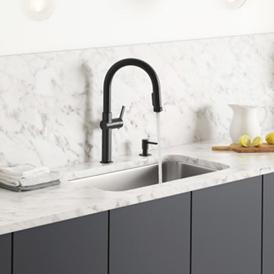 LLAVE PARA COCINA RUNE MONOMANDO MANDO EXTRAIBLE NEGRO | The Home Depot ...