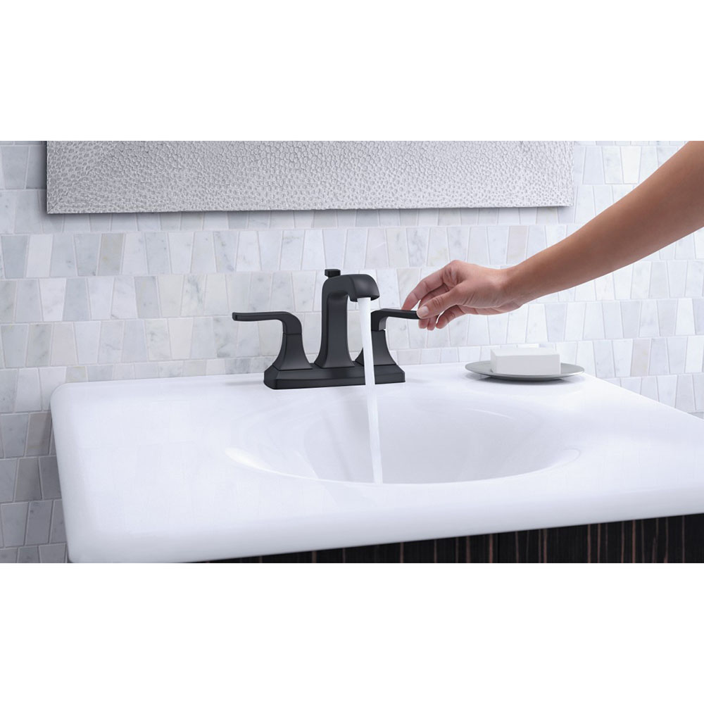 LLAVE PARA LAVABO RUBICON MEZCLADORA 4 PULGADAS NEGRO | The Home Depot ...