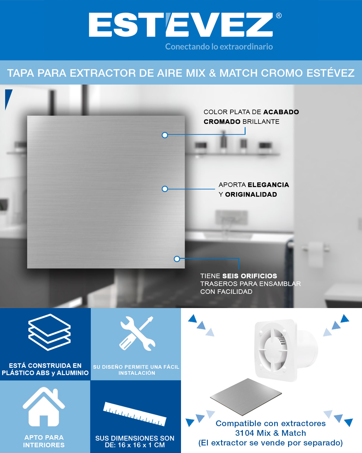 TAPA PARA EXTRACTOR DE AIRE 4 PULGADAS PLATA ESTÉVEZ | The Home Depot ...