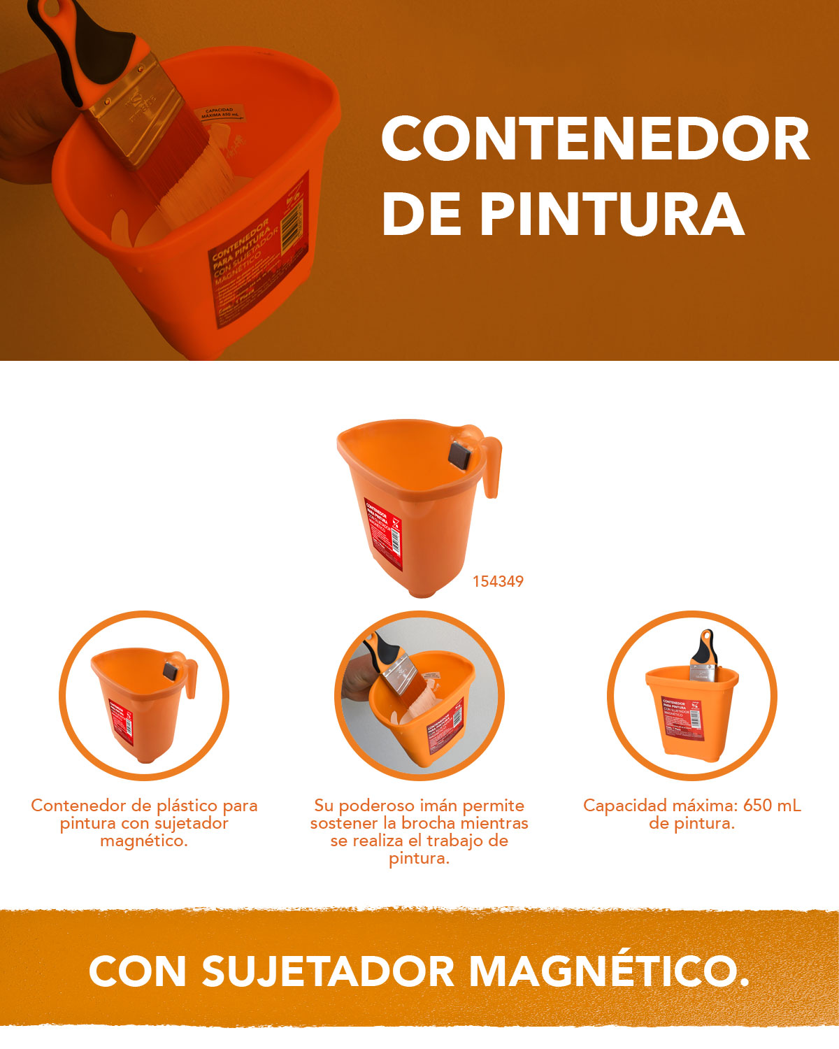 CONTENEDOR DE PINTURA CON IMAN | The Home Depot México