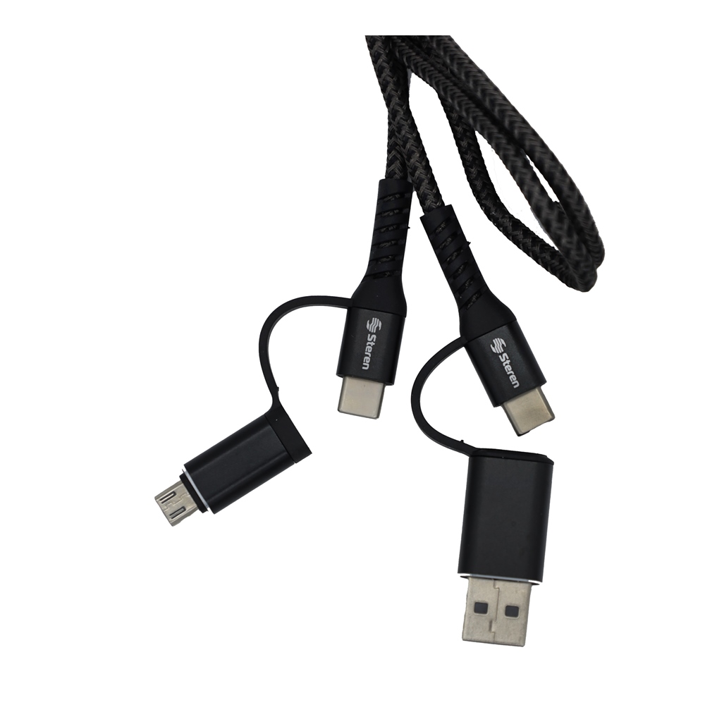 CABLE USB MULTICONEXIÓN 4 EN 1 DE 100 CM NEGRO | The Home Depot México