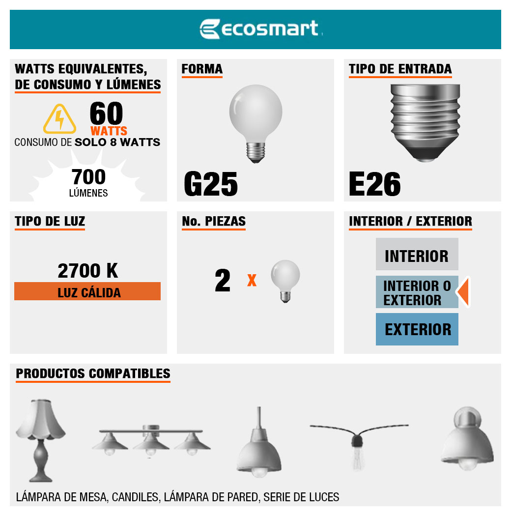 FOCO LED ST AMBAR LC 2P | The Home Depot México