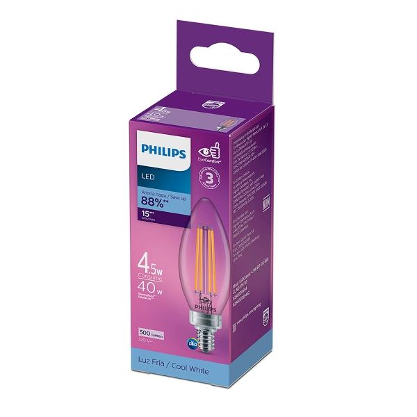 FOCO PHILIPS LED FILAMENTO B11 BASE E12 LUZ FRÍA | The Home Depot México