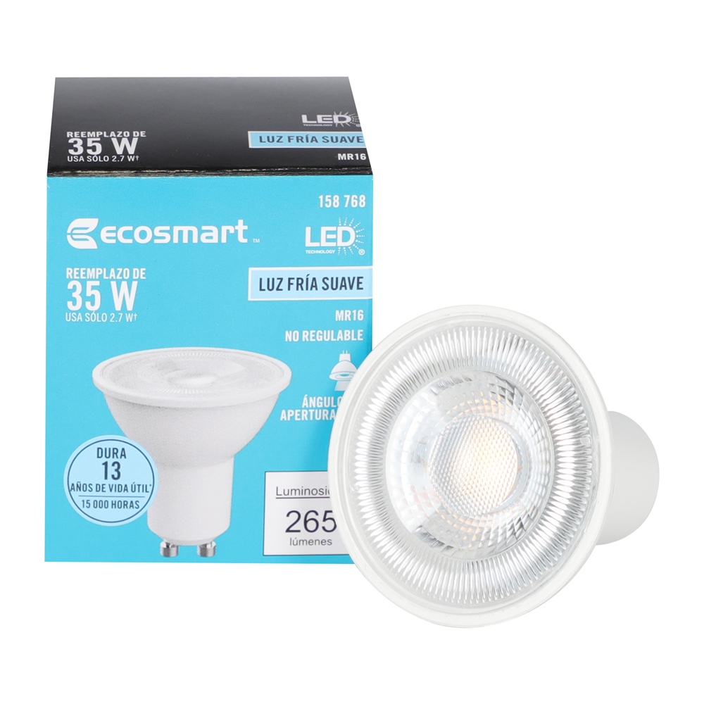 FOCO LED MR16 ECOSMART 2.7 W 265 LÚMENES LUZ BLANCA | The Home Depot ...