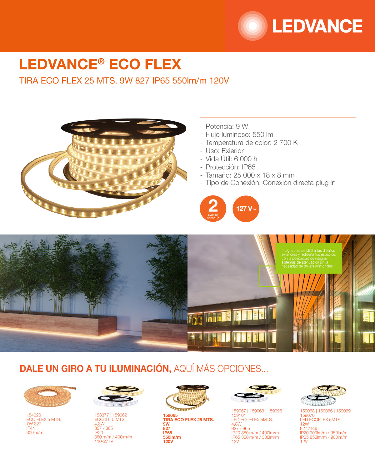 TIRA LED ECOFLEX 9W 25M LC EXT | The Home Depot México