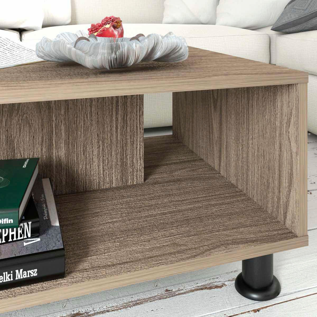 MESA CENTRAL PLAYCON 60.2X96.8X35.1CM ROBLE TEXTURIZADO | The Home ...