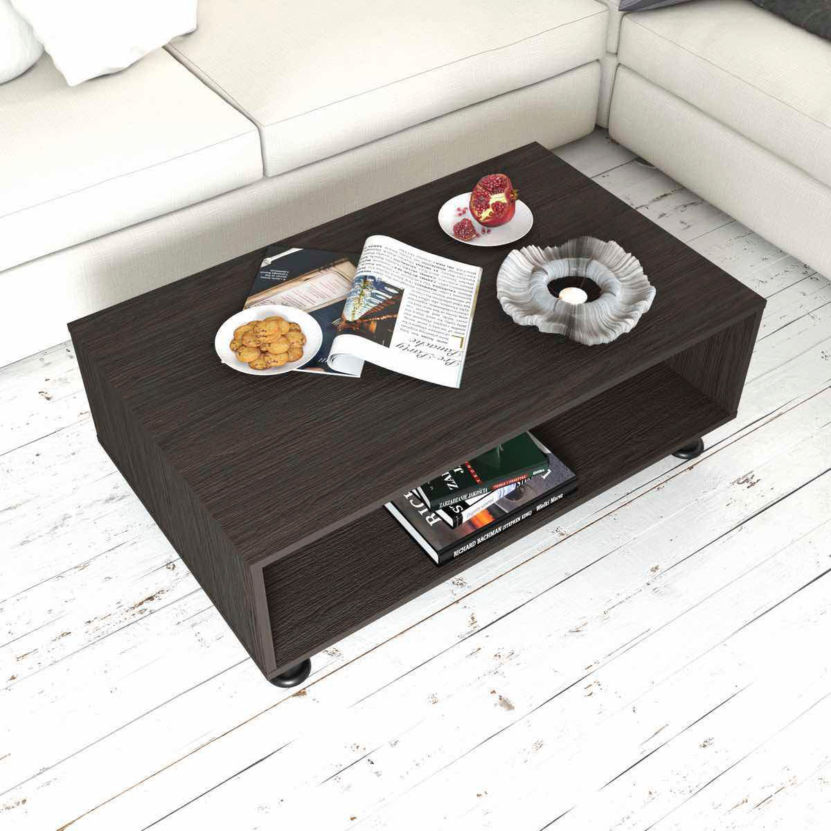 MESA CENTRAL PLAYCON 60.2X96.8X35.1CM TABACO TEXTURIZADO | The Home ...