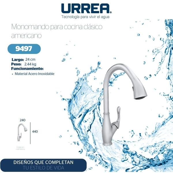 MONOMANDO PARA COCINA CLASICO AMERICANO CON 2 FUNCIONES, DE ACERO ...