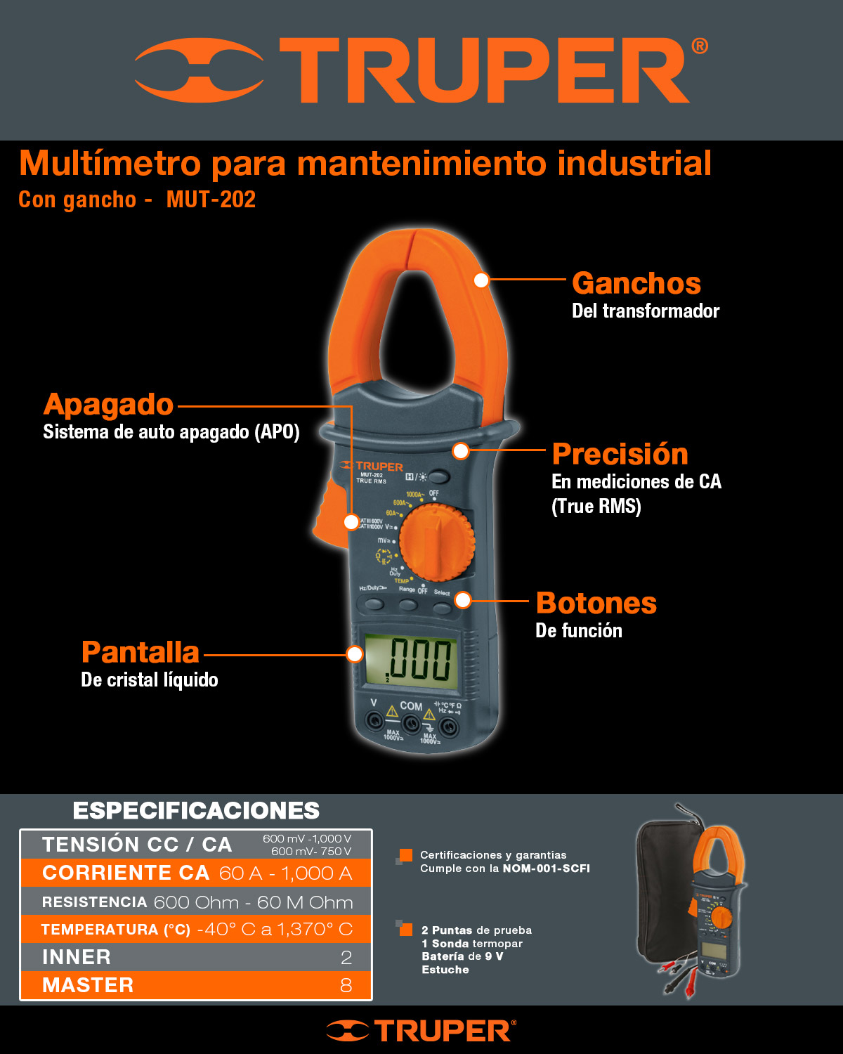 MULTÍMETRO PARA MANTENIMIENTO INDUSTRIAL CON GANCHO | The Home Depot México