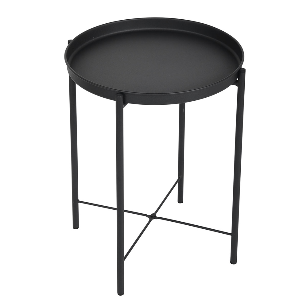 MESA AUXILIAR DE METAL 52.5 X 43.5 CM NEGRO | The Home Depot México