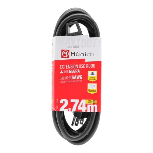 EXTENSIÓN DE USO RUDO 2.74 M NEGRO MÚNICH | The Home Depot México