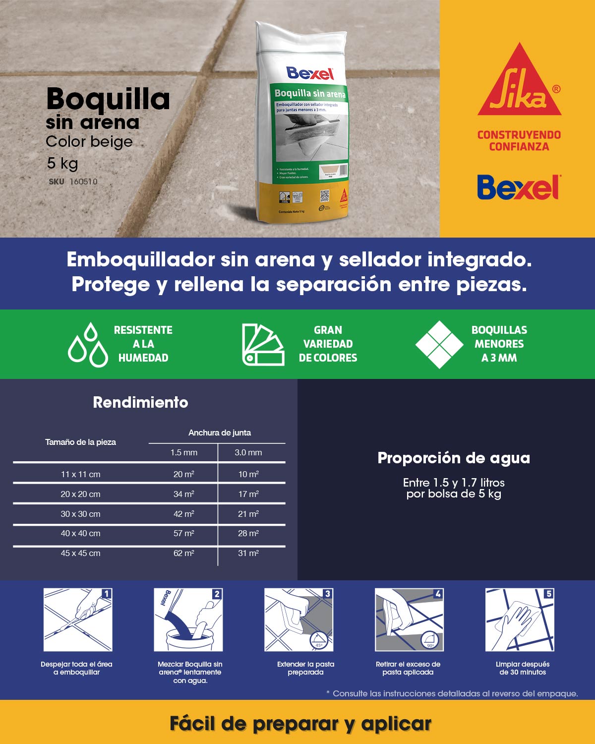 BOQUILLA SIN ARENA COLOR BEIGE 5 KG | The Home Depot México