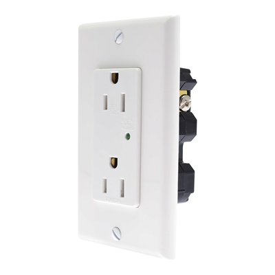 RECEPTÁCULO DOBLE CON PLACA DE PLÁSTICO BLANCO | The Home Depot México