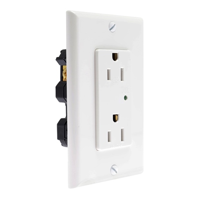 RECEPTÁCULO DOBLE CON PLACA DE PLÁSTICO BLANCO | The Home Depot México