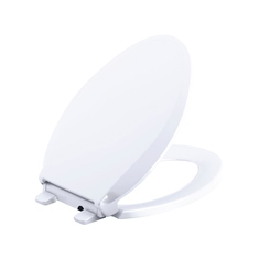 Asiento Para Baño Alargado De Plástico Blanco De Cierre Lento The