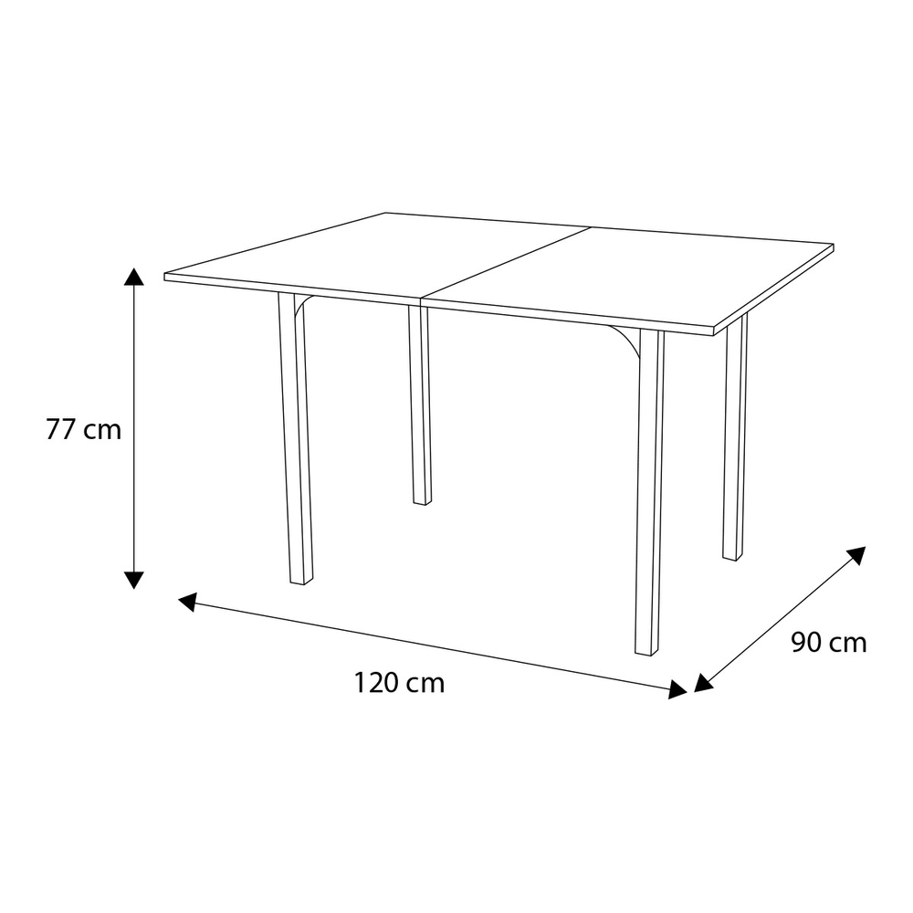 MESA COMEDOR 2 EN 1 DE MDF 77 CM X 1.20 M X 90 CM CAFÉ ROBLE | The Home ...