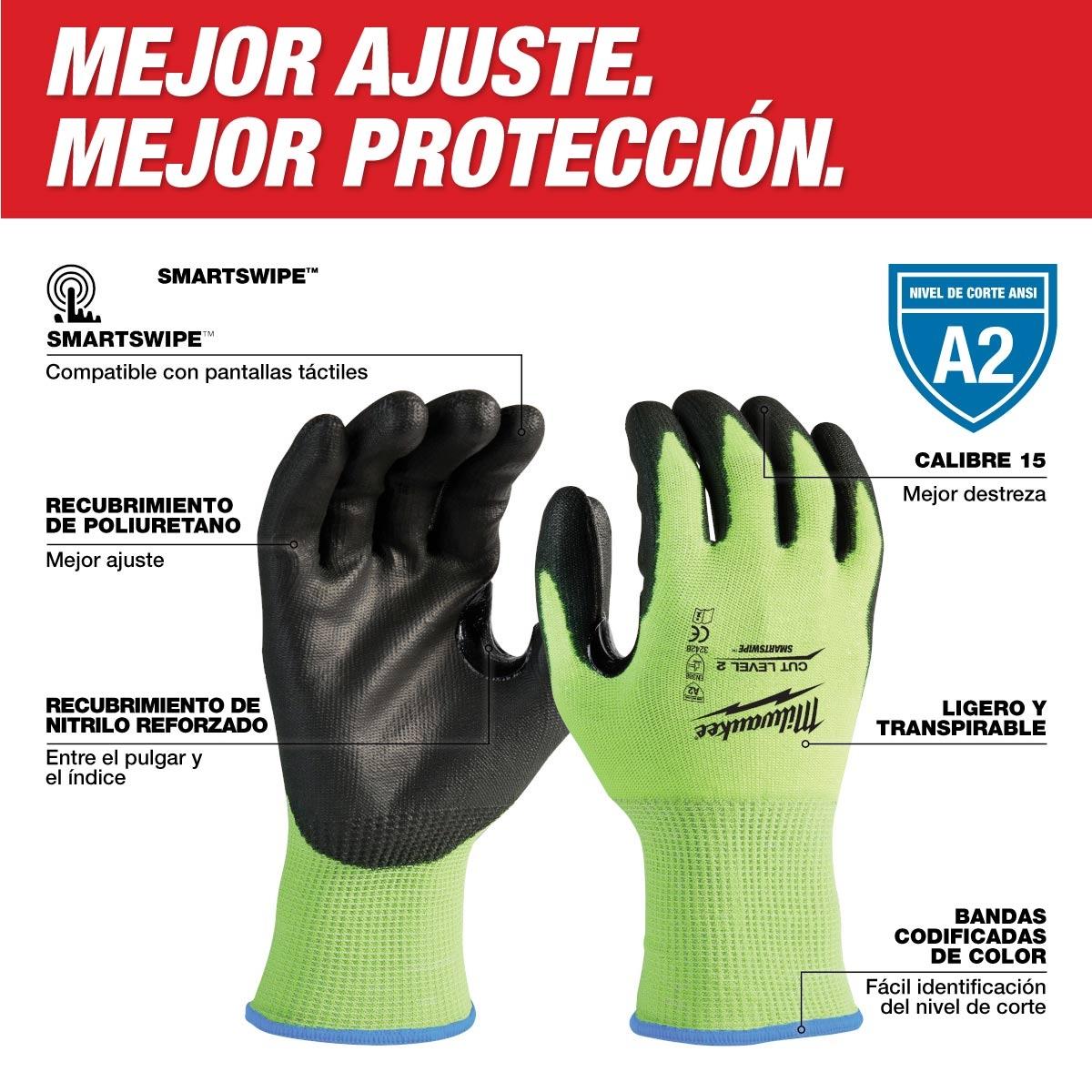 GUANTES DE CORTE NIVEL 4 DE ALTA VISIBILIDAD TALLA - L | The Home Depot ...