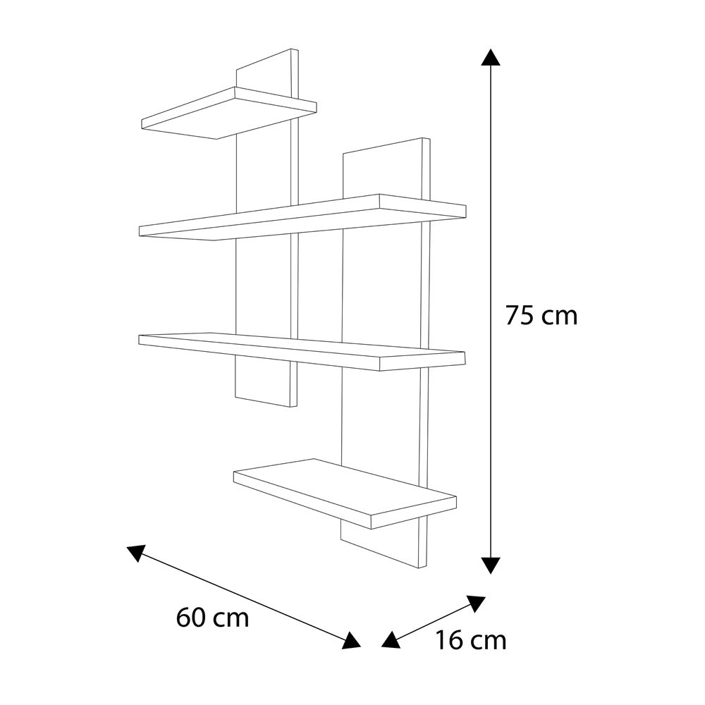REPISA DOBLE 4 NIVELES CAPELLI 75 X 60 X 16 CM EXPRESSO | The Home ...