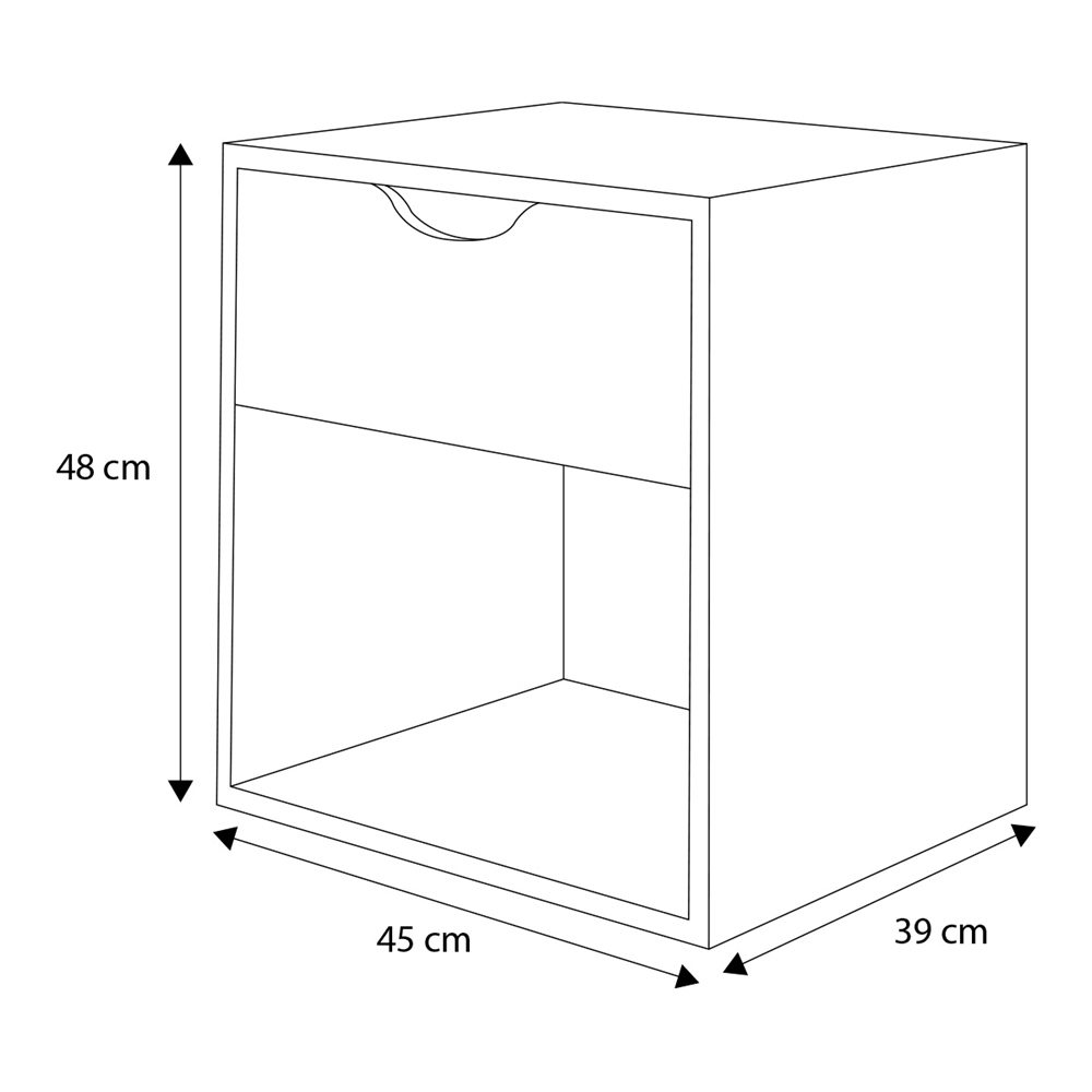 BURÓ MESA DE NOCHE DE TABLERO 48 X 45 X 39 CM CAFÉ | The Home Depot México