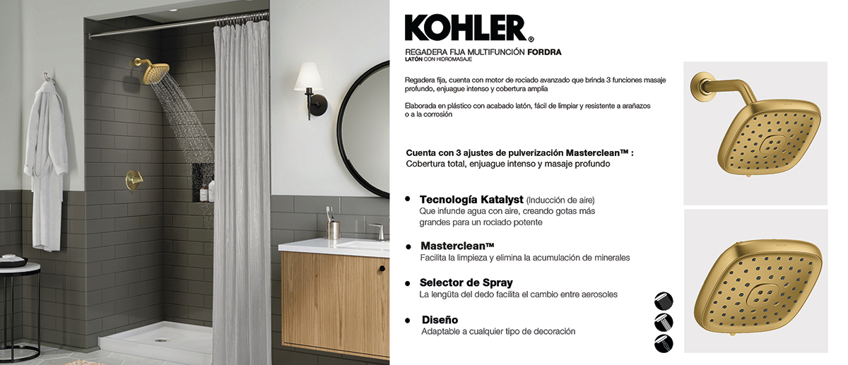 REGADERA MULTIFUNCION FORDRA LATON | The Home Depot México