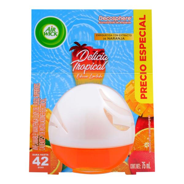 AIR WICK DECOSPHERE AROMATIZANTE DE AMBIENTE, DELICIA TROPICAL, 75 ML ...