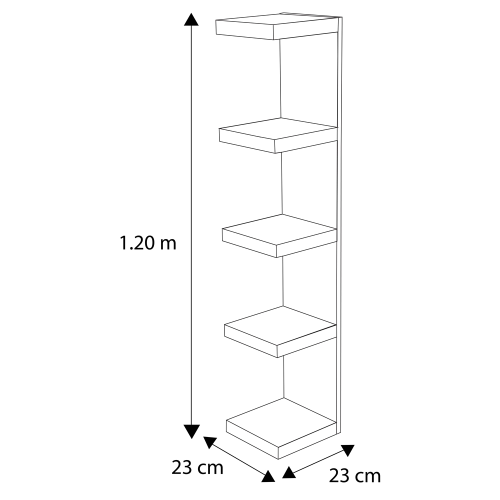 REPISA DE 5 NIVELES CAPELLI 1.20 M X 23 X 23 CM CAFÉ RUSTIC OAK | The ...