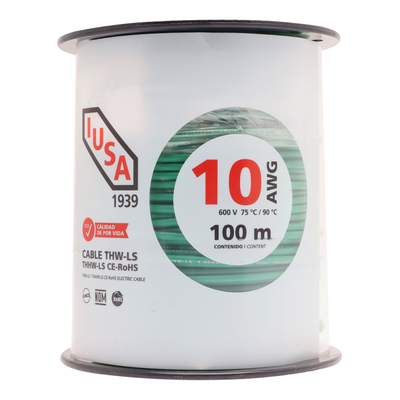 CABLE IUSA THWLS/THHWLS 10 AWG COLOR VERDE EN CARRETE DE 100 M | The ...