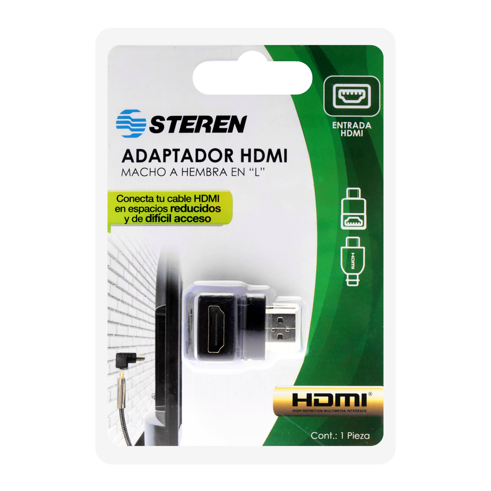 ADAPTADOR HDMI DE MACHO A HEMBRA NEGRO | The Home Depot México