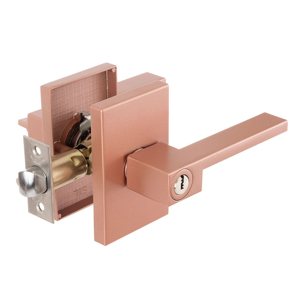 CERRADURA DE MANIJA PARA ENTRADA Y RECÁMARA 10.2 X 15 X 5.2 CM ZAMAK ROSE GOLD | The Home Depot ...