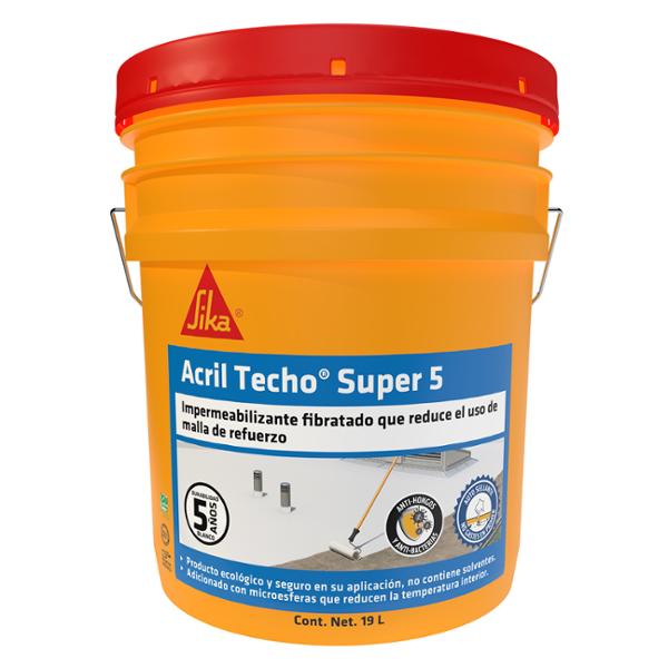 IMPERMEABILIZANTE FIBRATADO ACRIL TECHO SUPER 5 AÑOS BLANCO 19 L | The ...